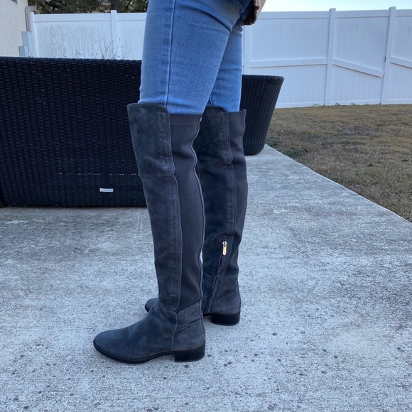 Sam Edelman | Shoes | Sam Edelman Over The Knee Grey Suede Boots | Poshmark
